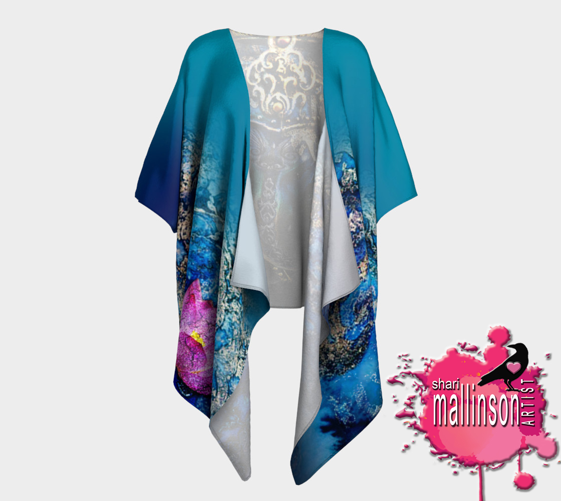 Water Ganesh Art Draped Kimono